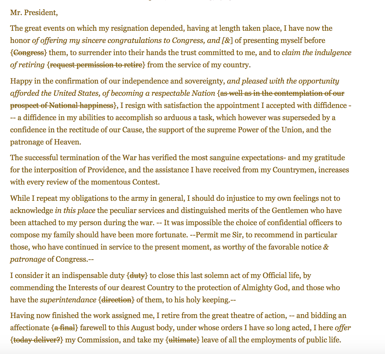 George Washington Voluntarily Resigns as Commander in Chief of ...